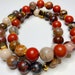 Red Flower Jasper and Natural Jasper Semi-precious Gemstone Bracelets ...