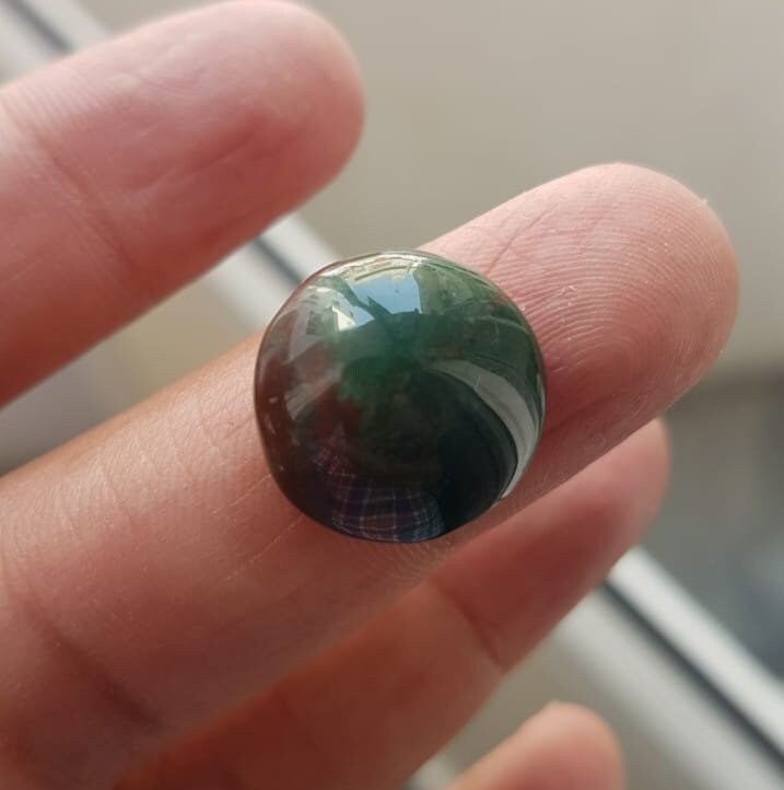 Pierre gemme verte naturelle dagate de moos pour la | Etsy