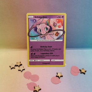 Birthday Mew Celebration Trading Card Cute Gifts for Him and Her Nerdy ...