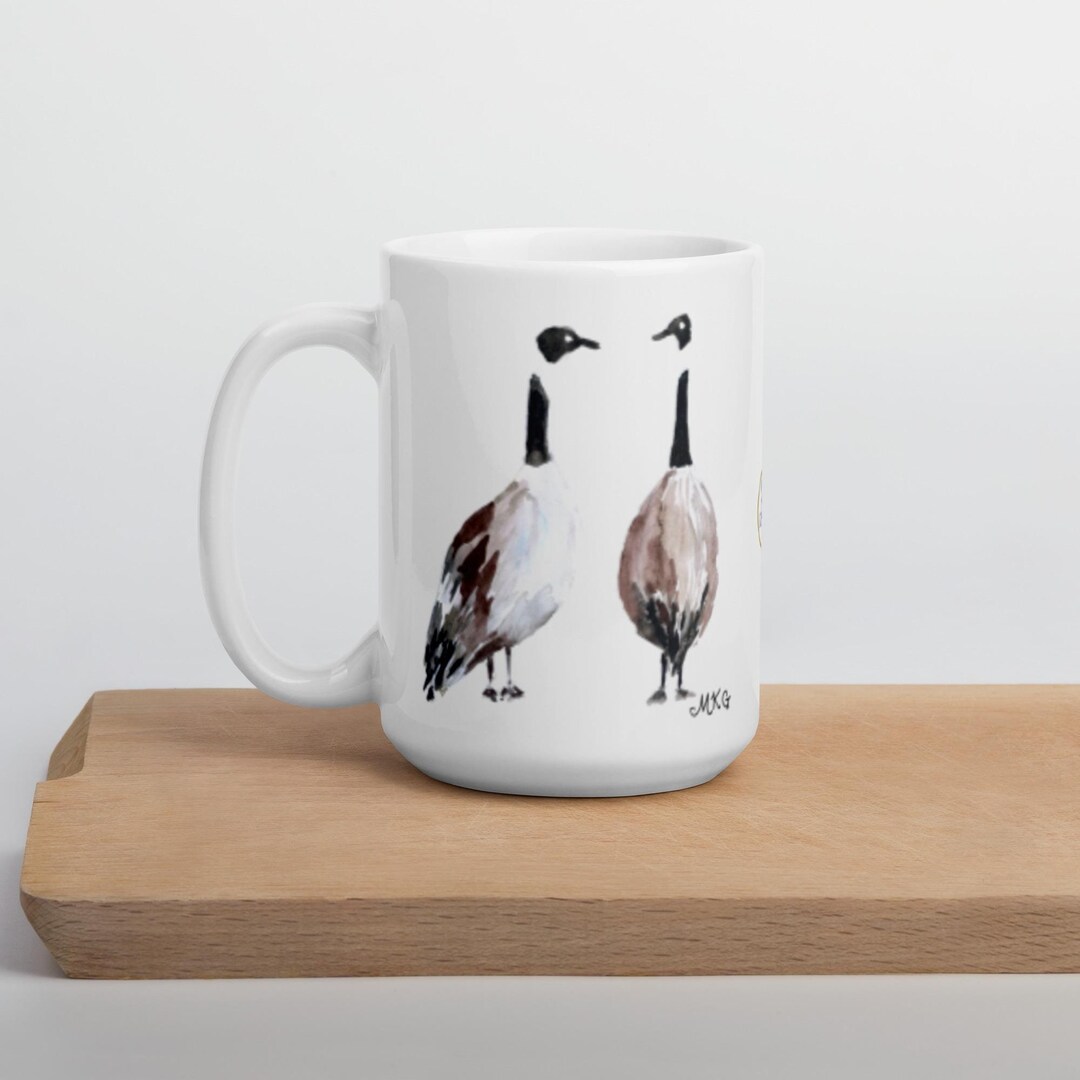 Canada Geese Bird Mug: Hand-illustrated Canadian Goose Wetlands ...