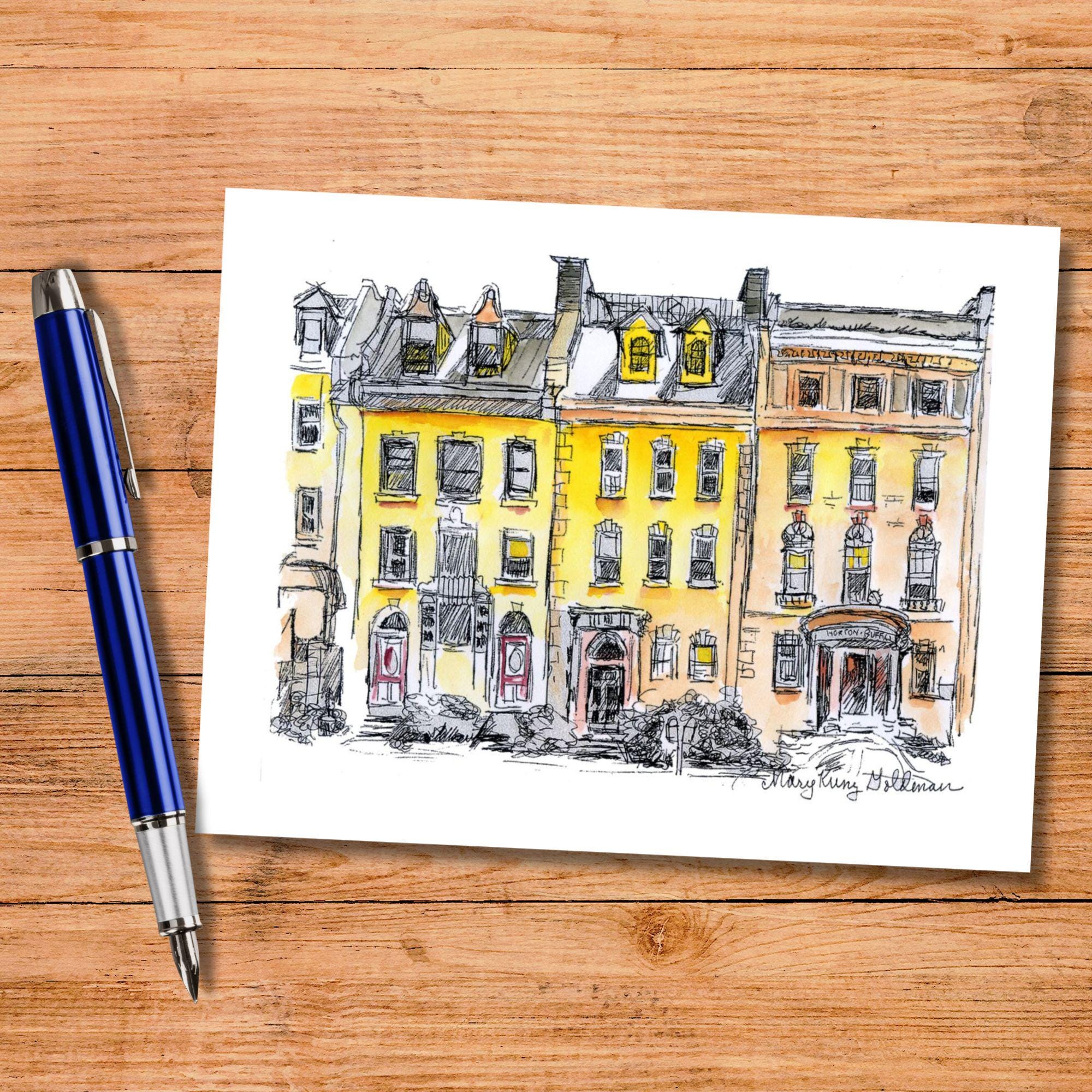 Brownstone Note Cards: Steampunk Gilded Age Brownstone Apartments. Cute ...