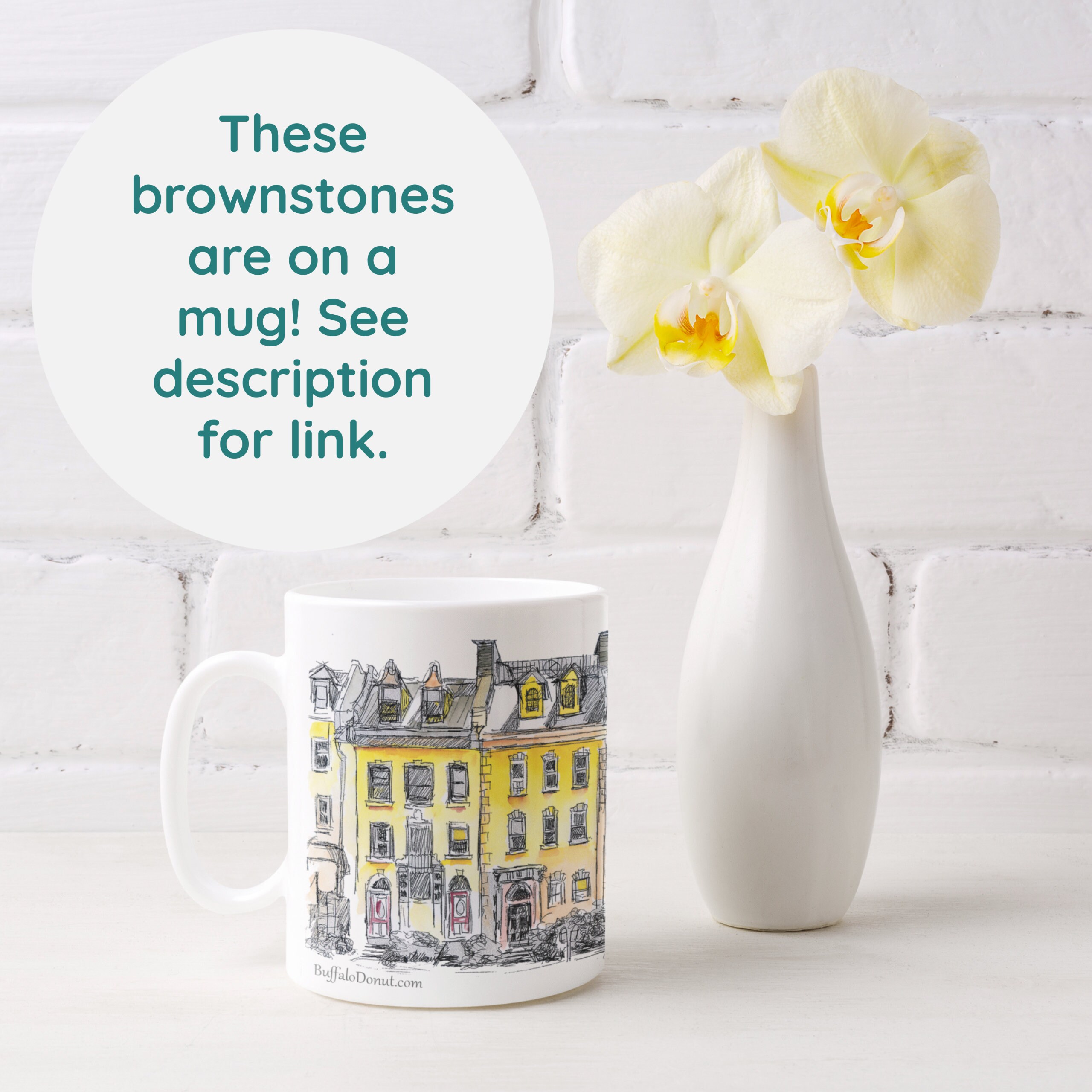 Brownstones Print: Watercolor Ink Drawing of Ornate Gilded Age ...