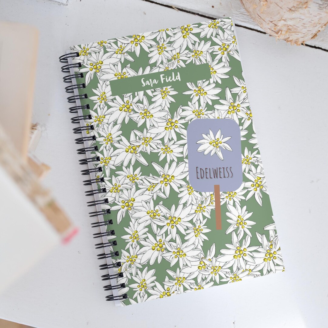 Edelweiss Personalized Flower Notebook: Hand-illustrated Sound of Music Gift, Whimsical ...