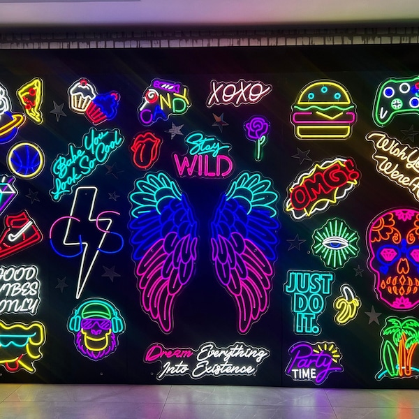 Neon Photo Backdrop - Etsy