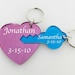 Personalized Heart Key Chain Engraved Acrylic Heart and - Etsy