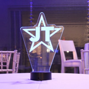 Custom Made LED Acrylic Light up Centerpieces - Create Your Own Logo or ...