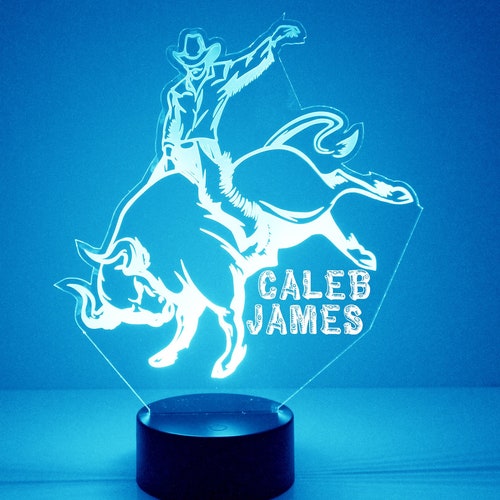 Rodeo Horse Bronco Rider Cowboy Light Personalized Free - Etsy