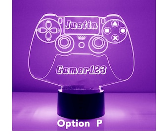 Game Controller Night Light Personalized Free LED Night | Etsy