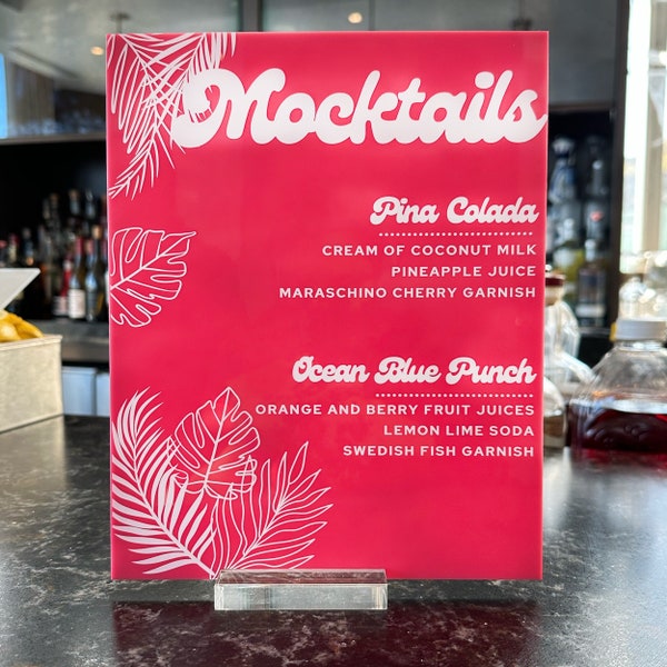 Mocktail Wedding Sign - Etsy