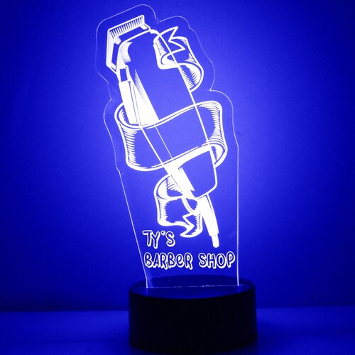 Barber Shop Light up Sign Personalized Free LED Night Lamp - Etsy