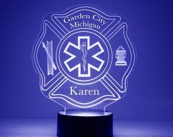 Fire Department Night Light Personalized Free LED Night | Etsy
