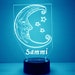 Crescent Moon and Stars Night Light, Personalized Free, LED Night Lamp ...
