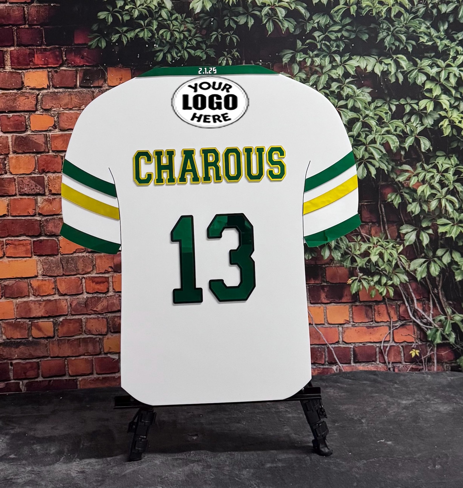 Custom Made Football Jersey Bar/bat Mitzvah Mirrored Acrylic Sign in ...