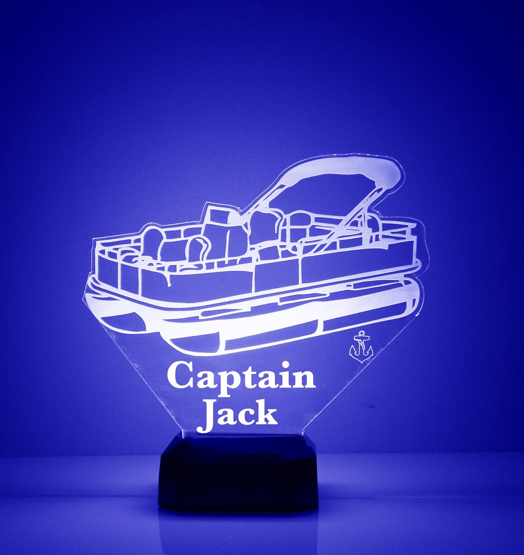 Pontoon Boat Night Light, Personalized Free, LED Night Lamp, With ...