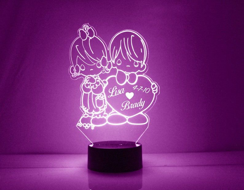 Precious Couple Night Light Personalized Free LED Night | Etsy
