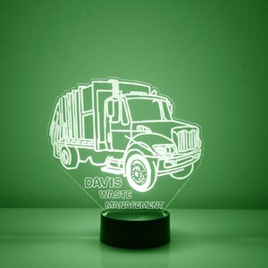 Garbage Truck Night Light, Personalized Free, LED Night Lamp, With ...