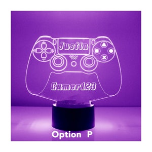 Game Controller Night Light, Personalized Free, LED Night Lamp, With ...