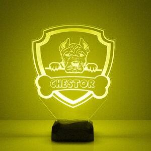 Light up Dog Sign, Personalized Free, LED Night Lamp, With Remote ...