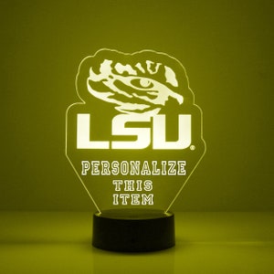 LSU Tigers School Logo, Personalized Sports Fan Lamp, Free Engraving ...