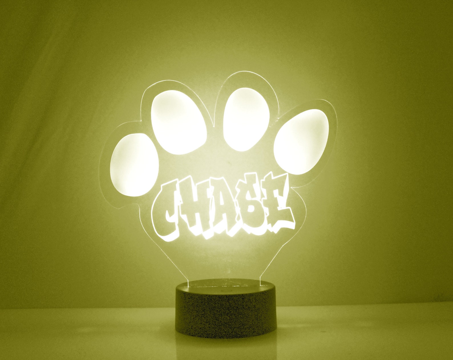 Paw Print Night Light Personalized Free LED Night Lamp With - Etsy