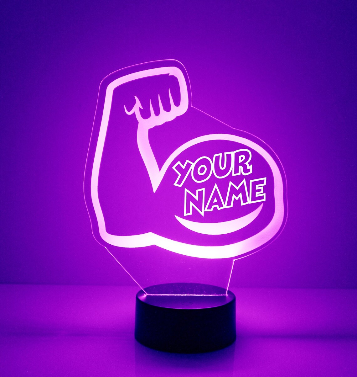 Muscle Arm Gym Light Personalized Free LED Night Lamp With - Etsy België