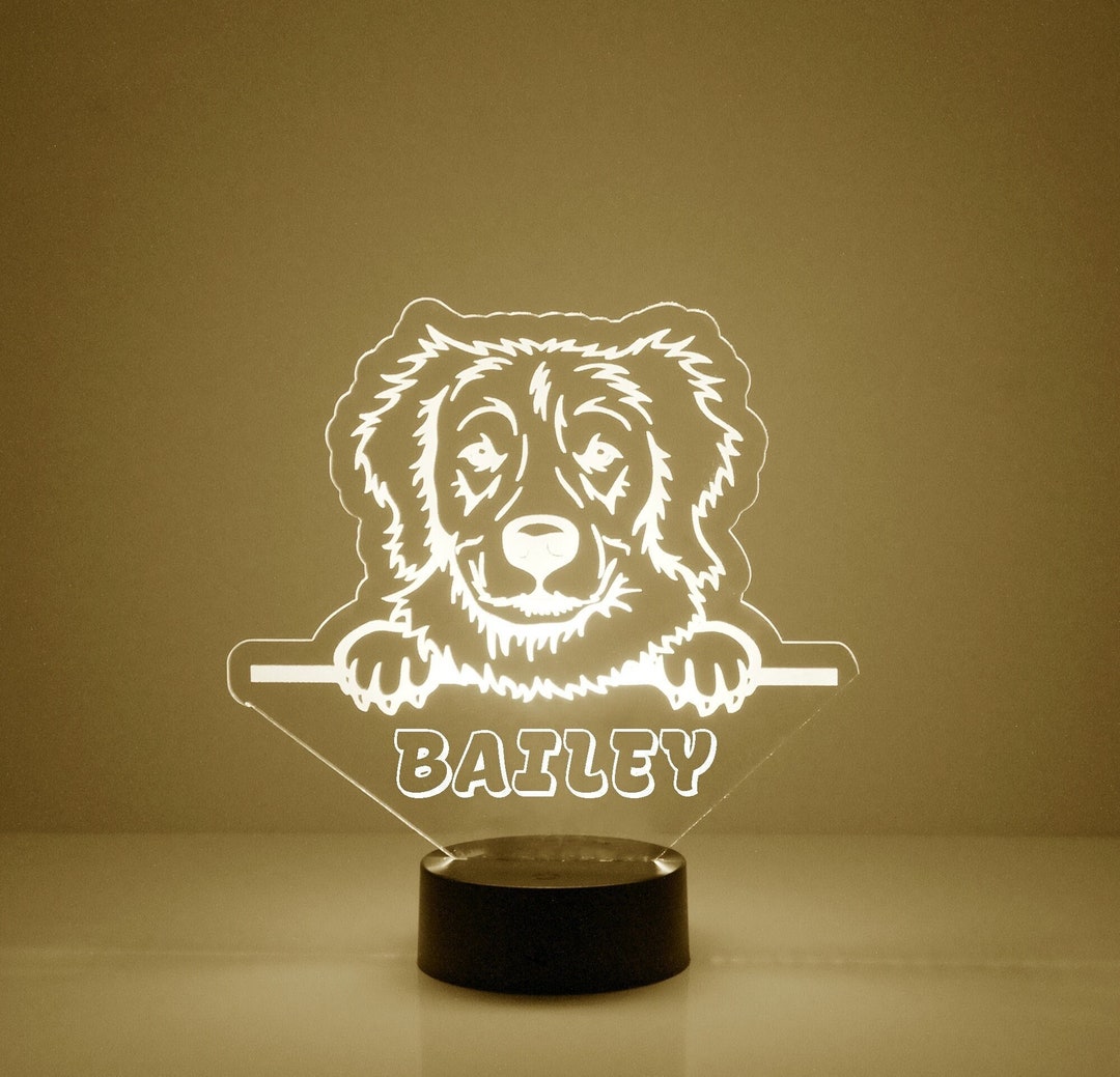 Golden Retriever, Dog Night Light, Personalized Free, LED Night Lamp ...