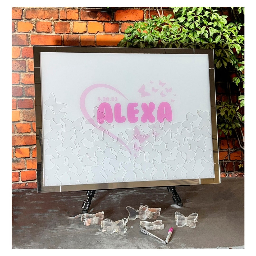 Drop Box Custom Made Bar/bat Mitzvah Mirrored Acrylic Drop in Sign in ...