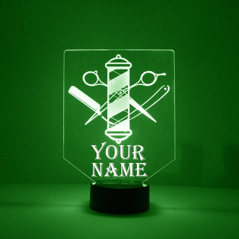 Barber Shop Light up Sign Personalized Free LED Night Lamp - Etsy