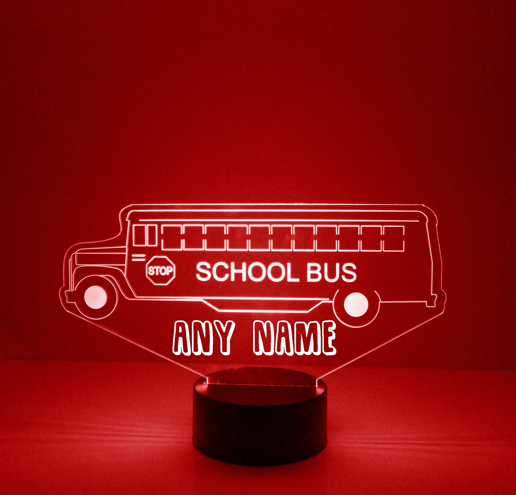 School Bus Light Personalized Free LED Night Lamp With - Etsy