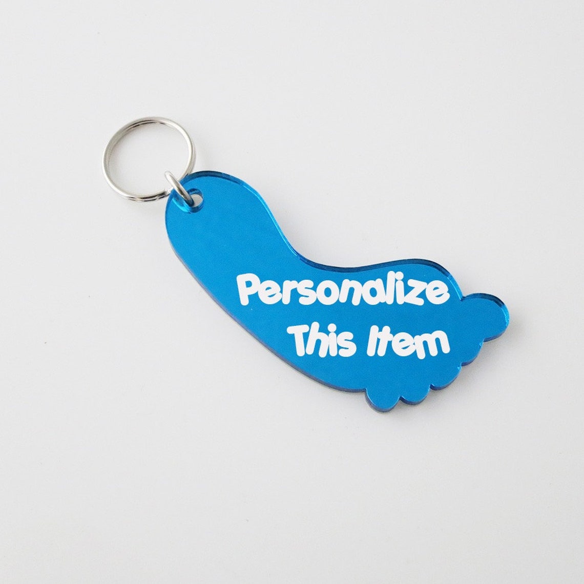 Personalized Baby Footprint Key Chain, Engraved With Name - Etsy