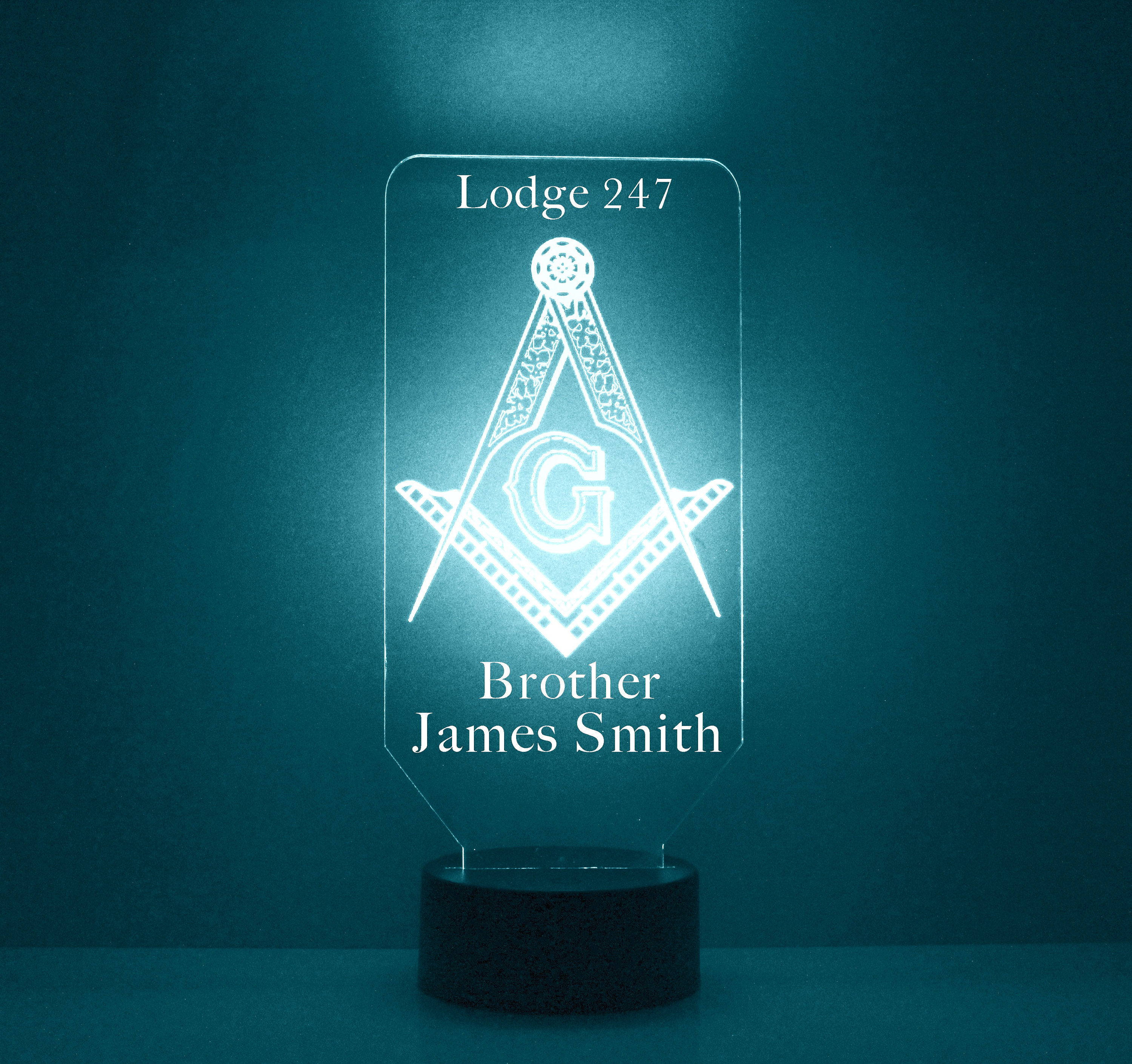 Masonic Symbol Night Light, Personalized Free, LED Night Lamp, With ...