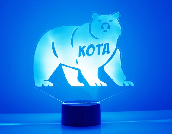 Bear Night Light Personalized Free LED Night Lamp With - Etsy