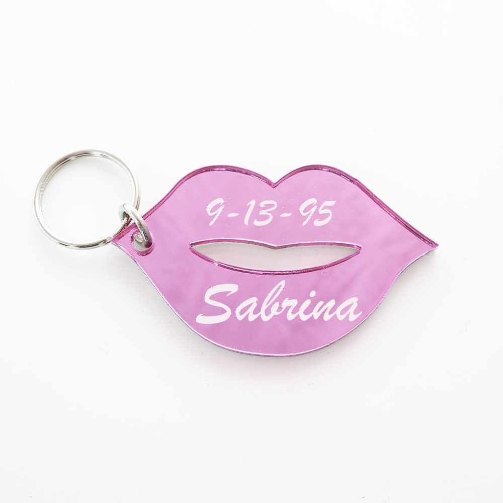 Personalized Lips Key Chain Engraved With Name | Etsy