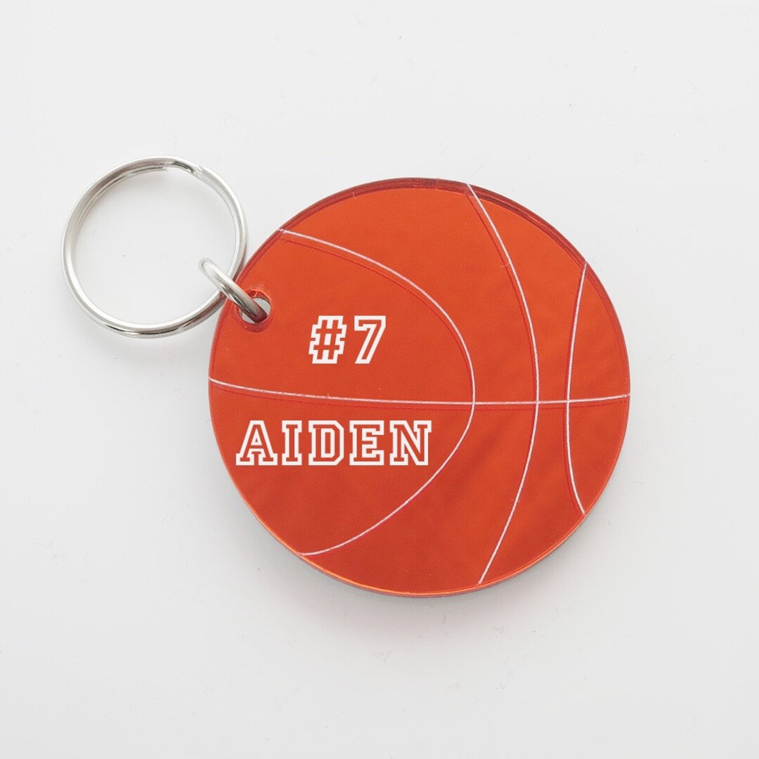 Personalized Basketball Key Chain, Engraved With Name and Number - Etsy