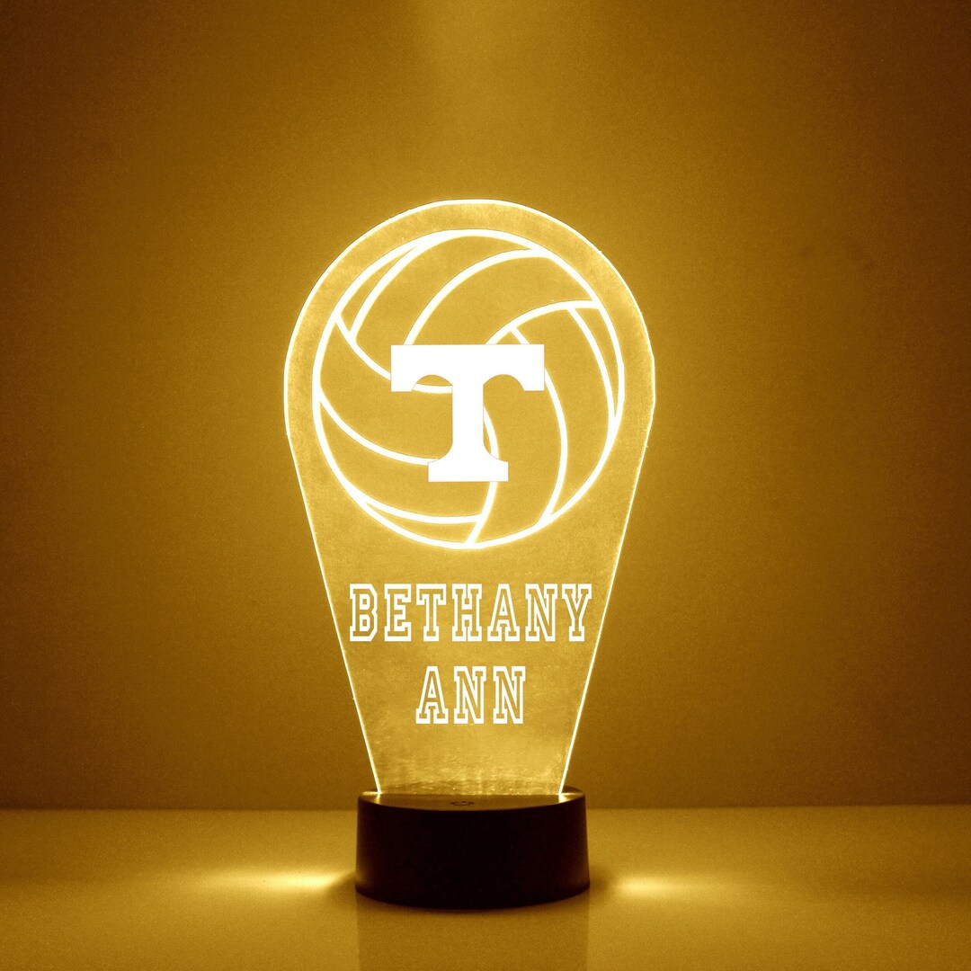Tennessee Volunteers Volleyball, Personalized Sports Fan Lamp, Engraved ...