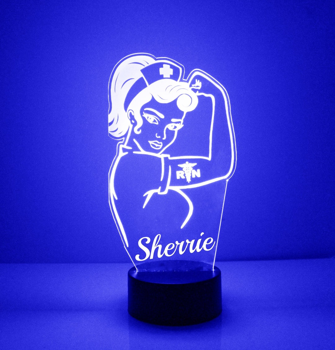 Rosie the Riveter RN, Girl Power Night Light, Personalized Free, LED ...