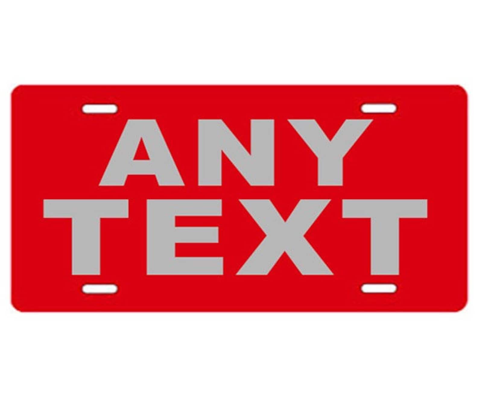 Vanity License Plate Auto Tag Create Your Own Names - Etsy