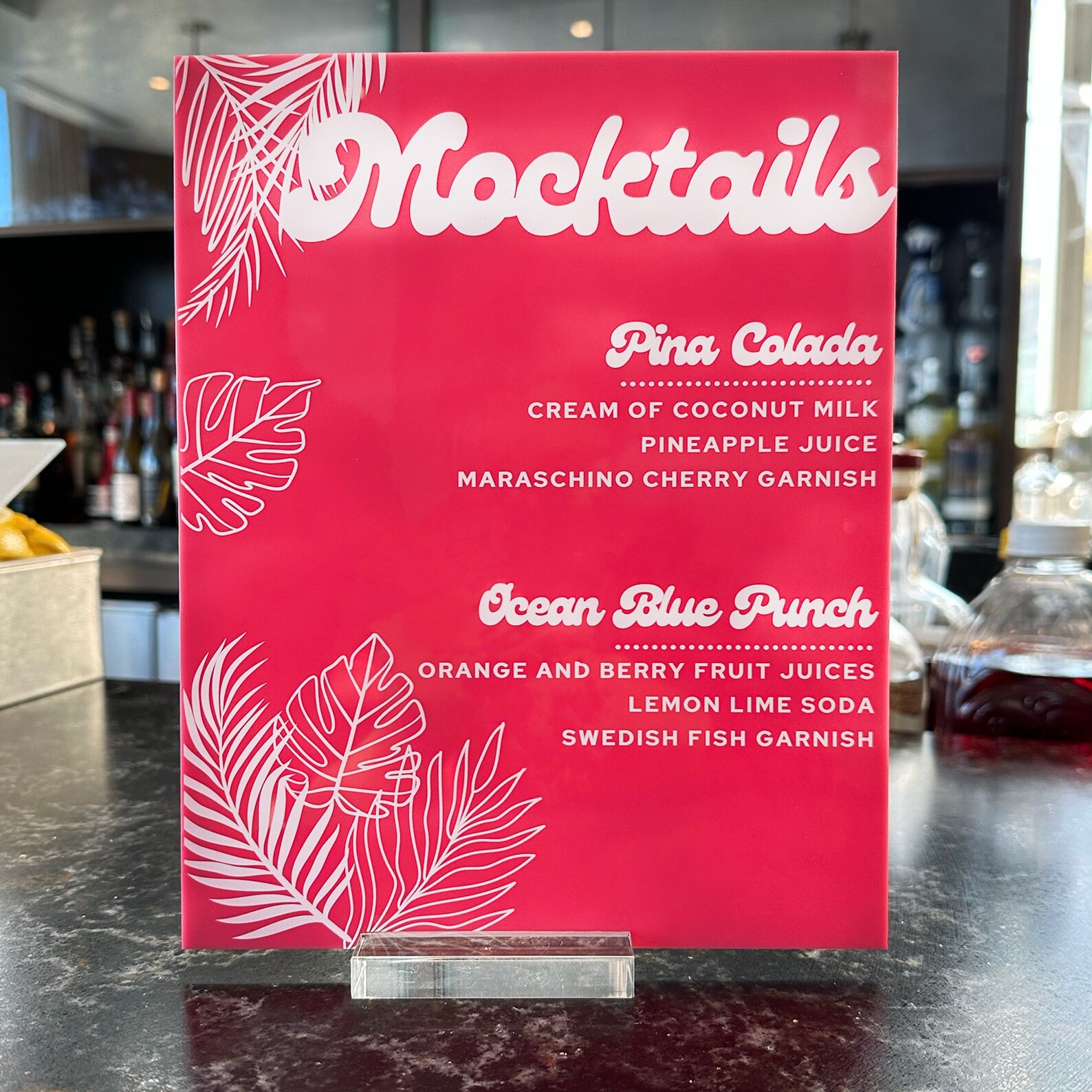 Custom Bar Menu, Bar Bat Mitzvah Event Décor, UV Printed Acrylic Menu ...