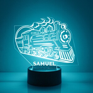 Train Night Light, Personalized Free, LED Night Lamp, With Remote ...