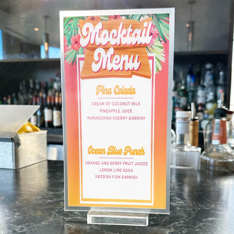 Custom Bar Menu Bar Bat Mitzvah Event Décor UV Printed - Etsy