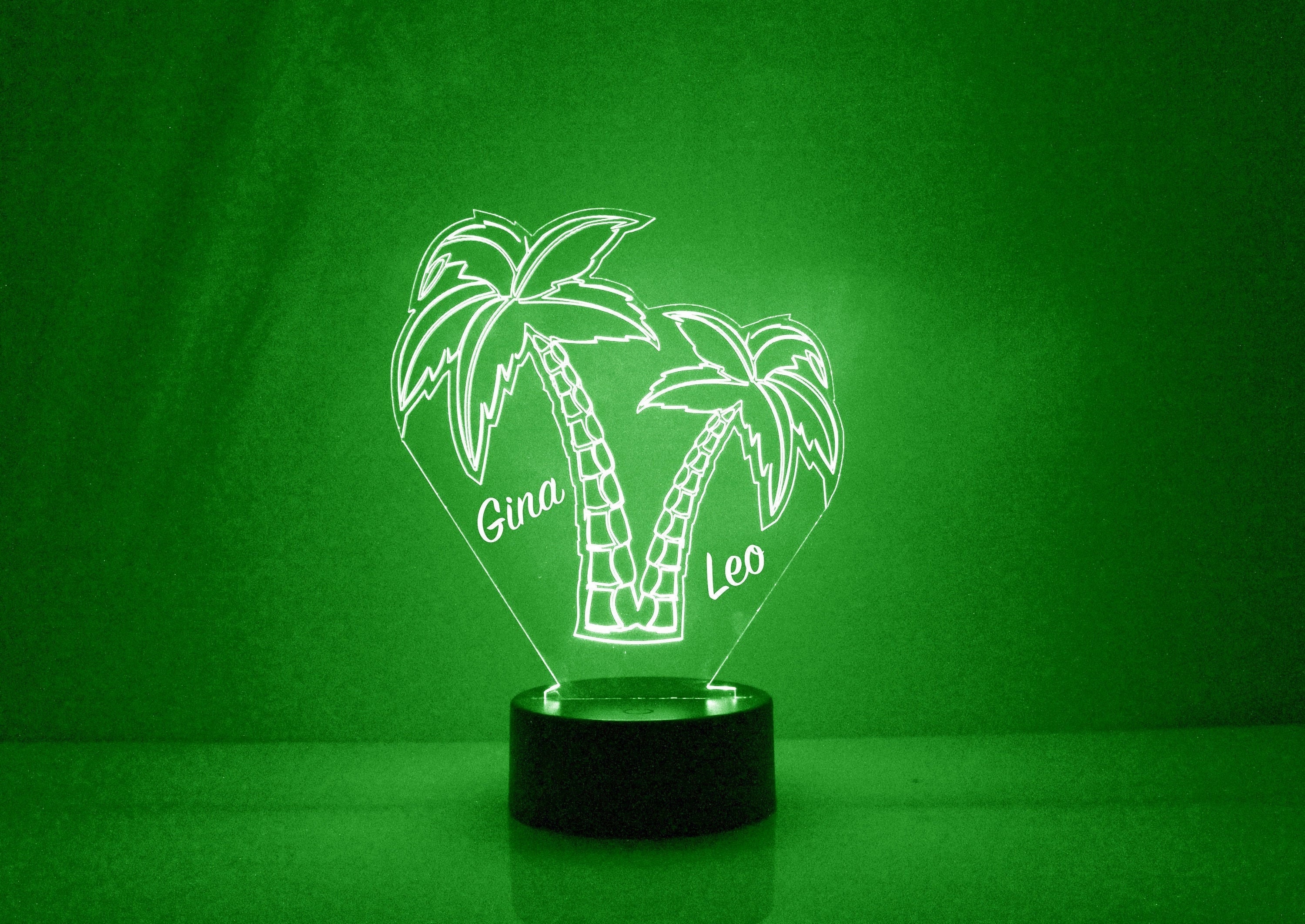 Palm Tree Tropical Theme Night Light Personalized Free LED | Etsy