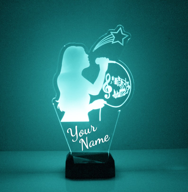 Musician Girl Singer Night Light Personalized Free LED - Etsy