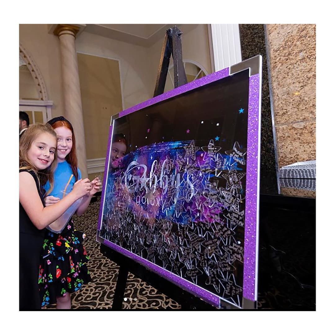 Drop Box Custom Made Bar/bat Mitzvah Mirrored Acrylic Drop in Sign in ...