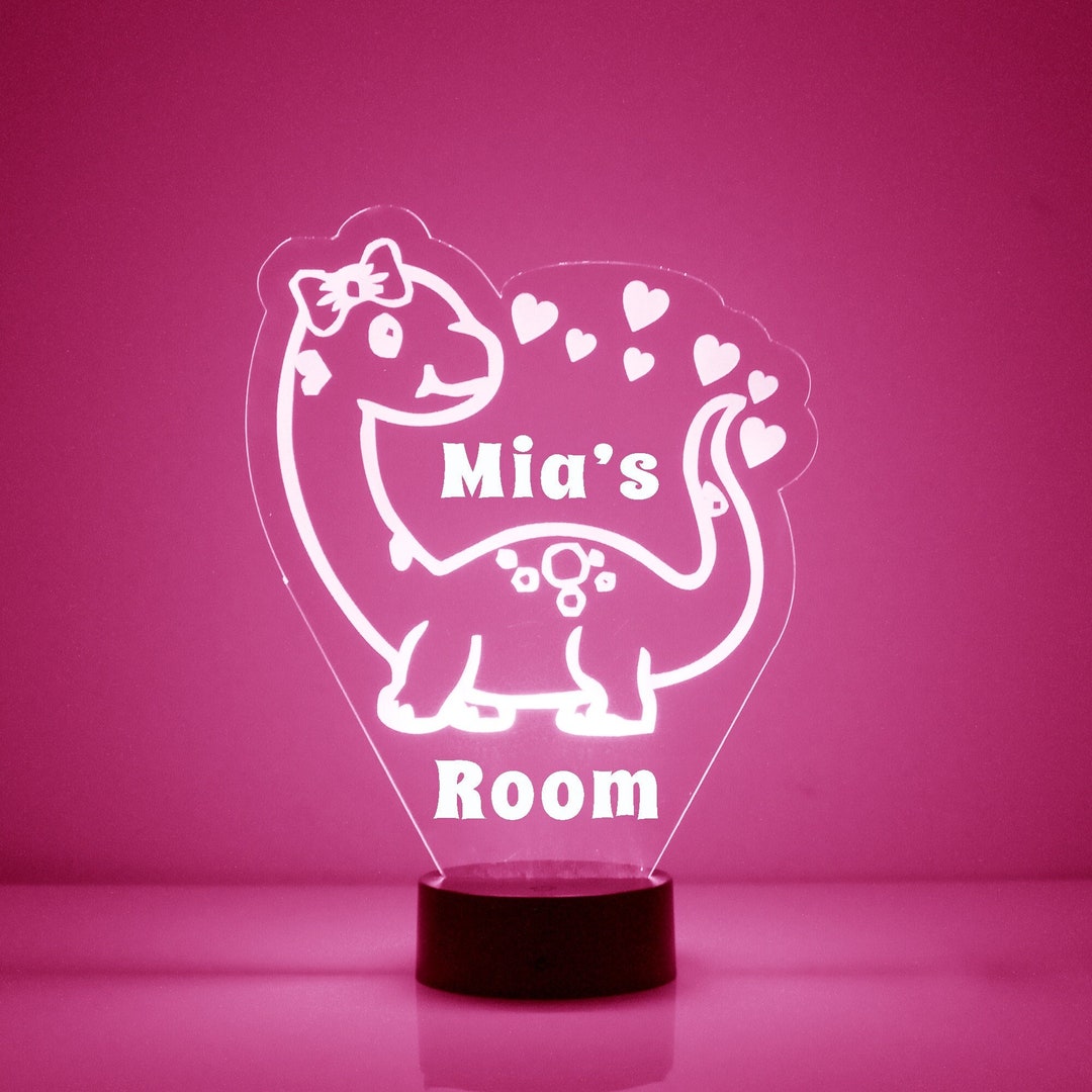 Baby Brontosaurus Dinosaur Night Light, Personalized Free, LED Night ...