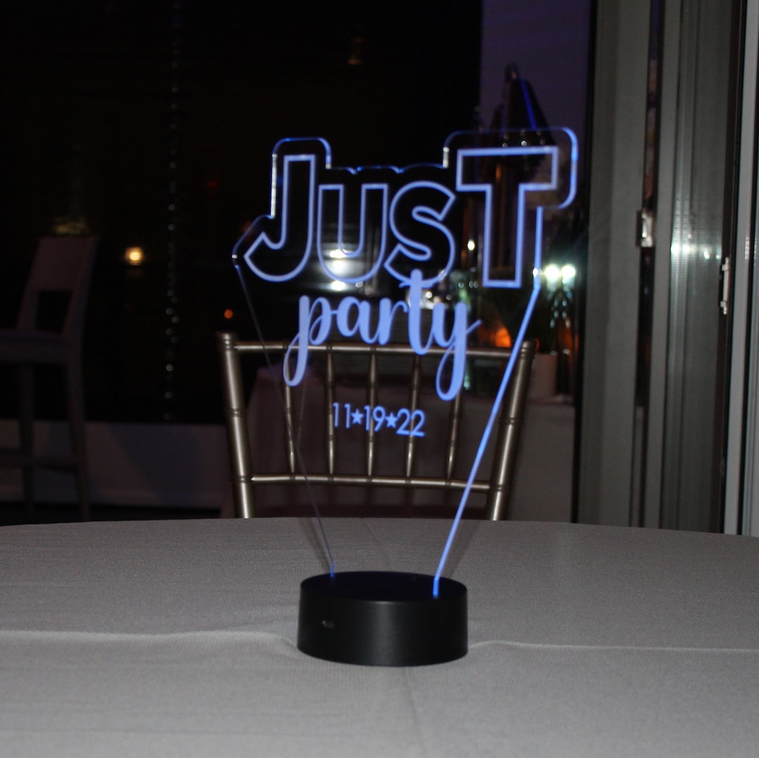 Custom Made LED Acrylic Light up Centerpieces - Create Your Own Logo or ...