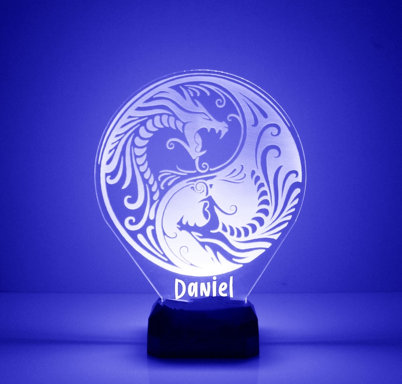 Yin Yang Night Light, Personalized Free, LED Night Lamp, With Remote ...