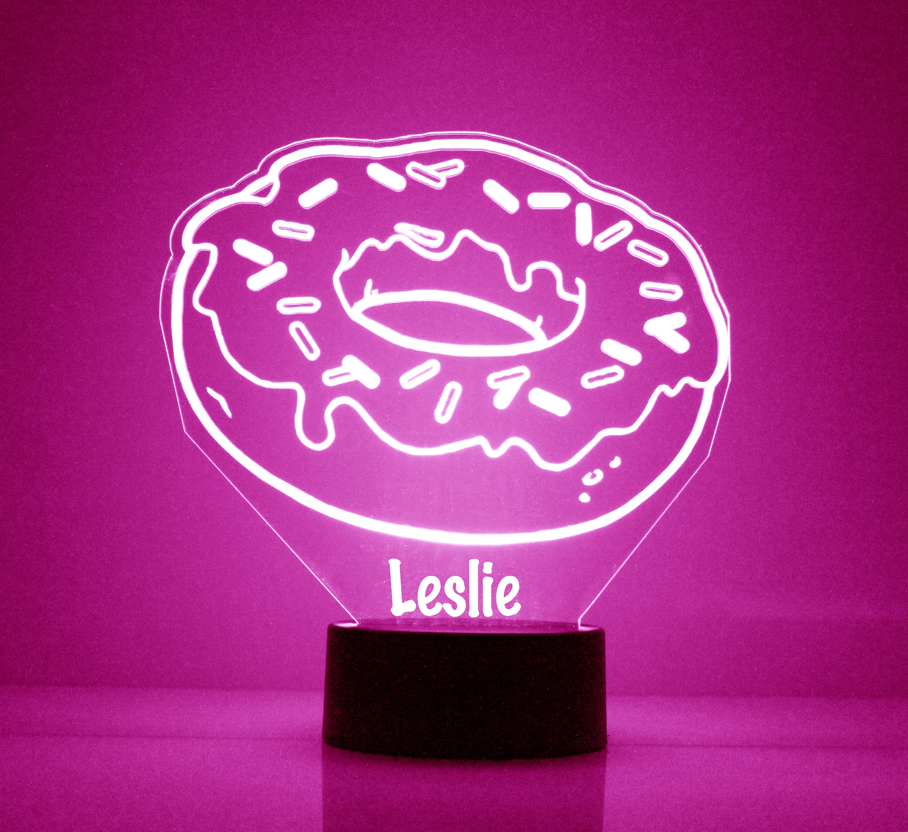 Donut Night Light Personalized Free LED Night Lamp With - Etsy