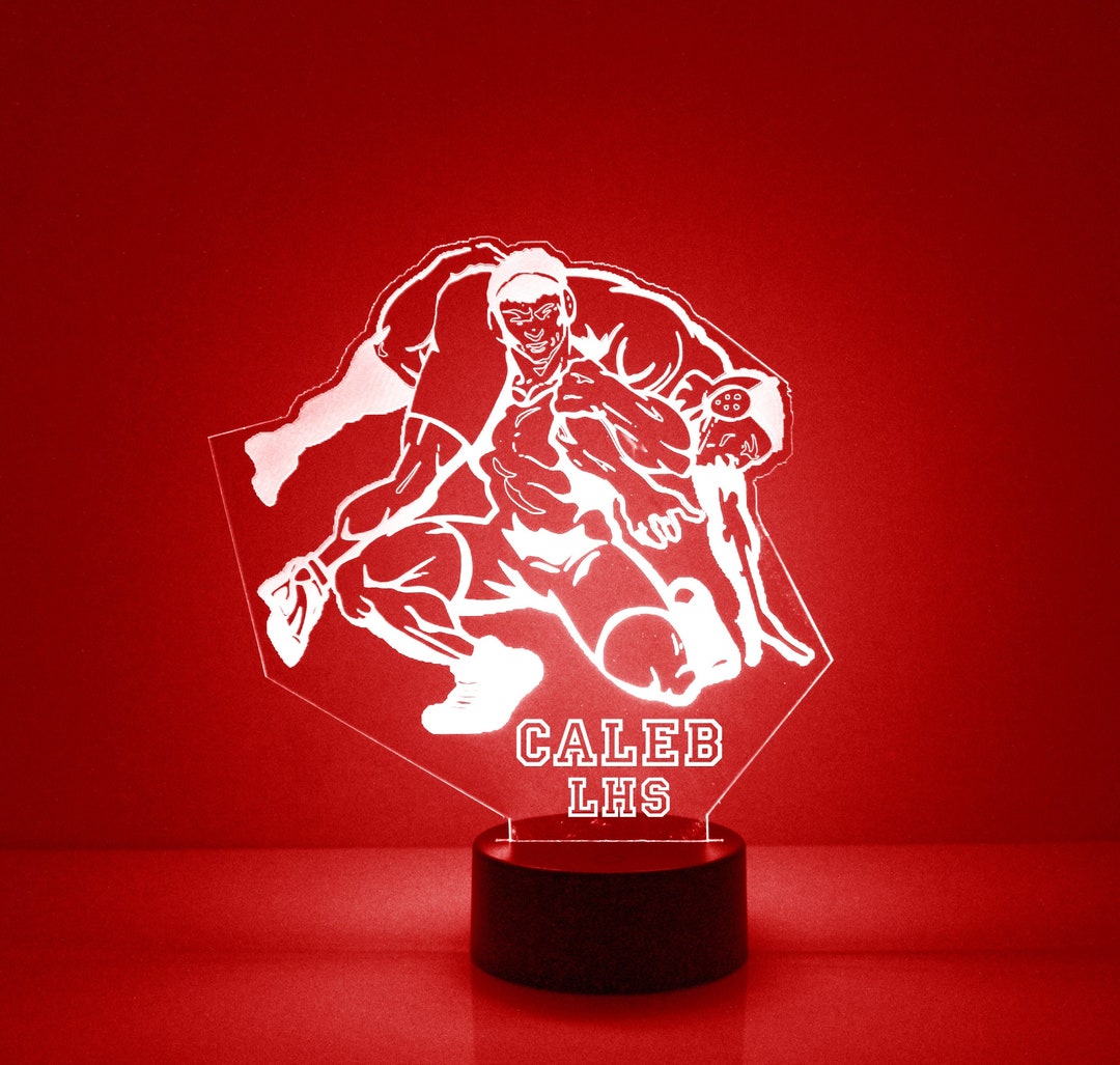 Wrestling Night Light, Personalized Free, LED Night Lamp, With Remote ...
