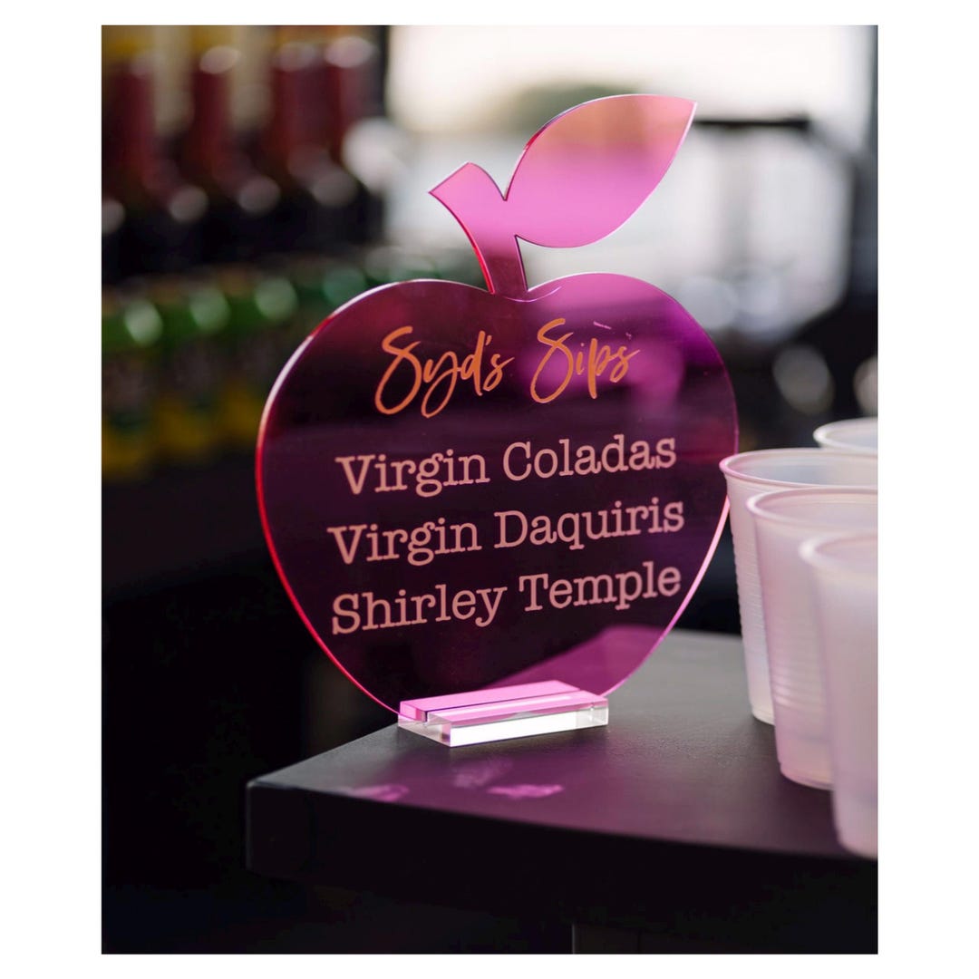 Custom Bar Menu, Bar Bat Mitzvah Event Décor, UV Printed Acrylic Menu ...