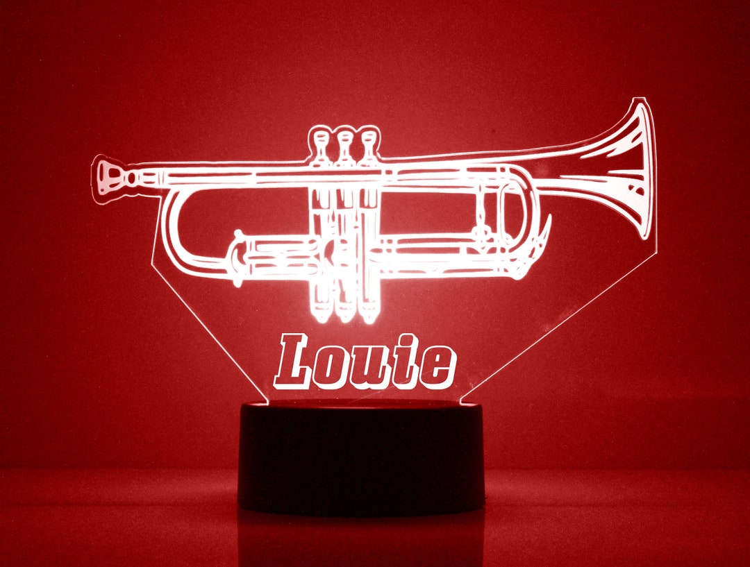 Trumpet Night Light, Personalized Free, LED Night Lamp, With Remote ...